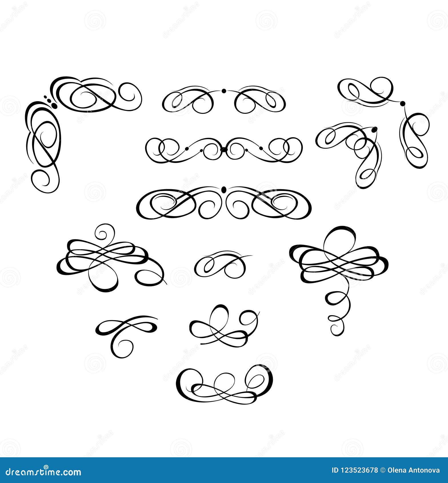 Vintage Headers And Angles Collection Cartoon Vector | CartoonDealer ...
