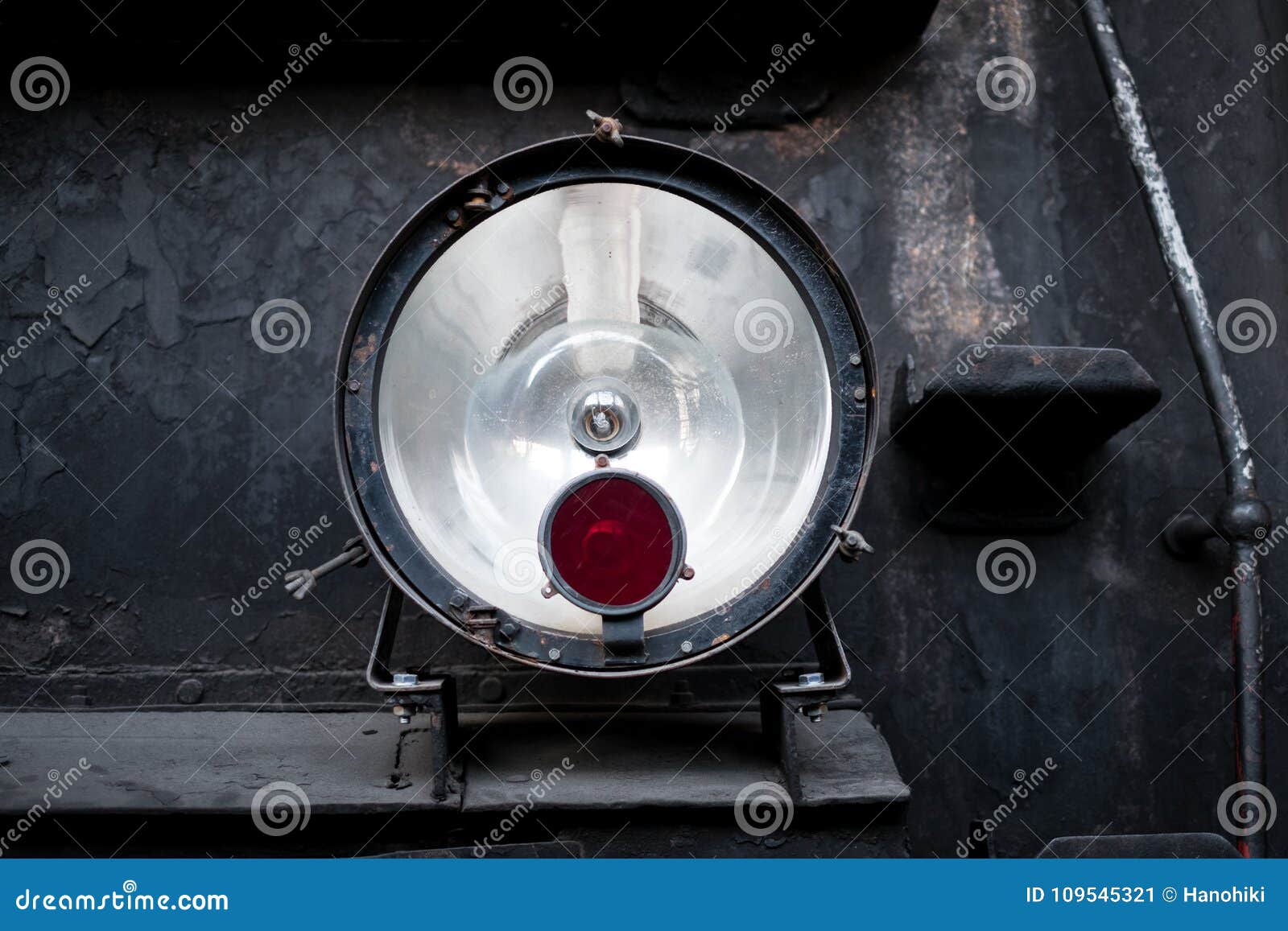 Lit Headlight Of A Train Locomotive Stock Photo | CartoonDealer.com ...
