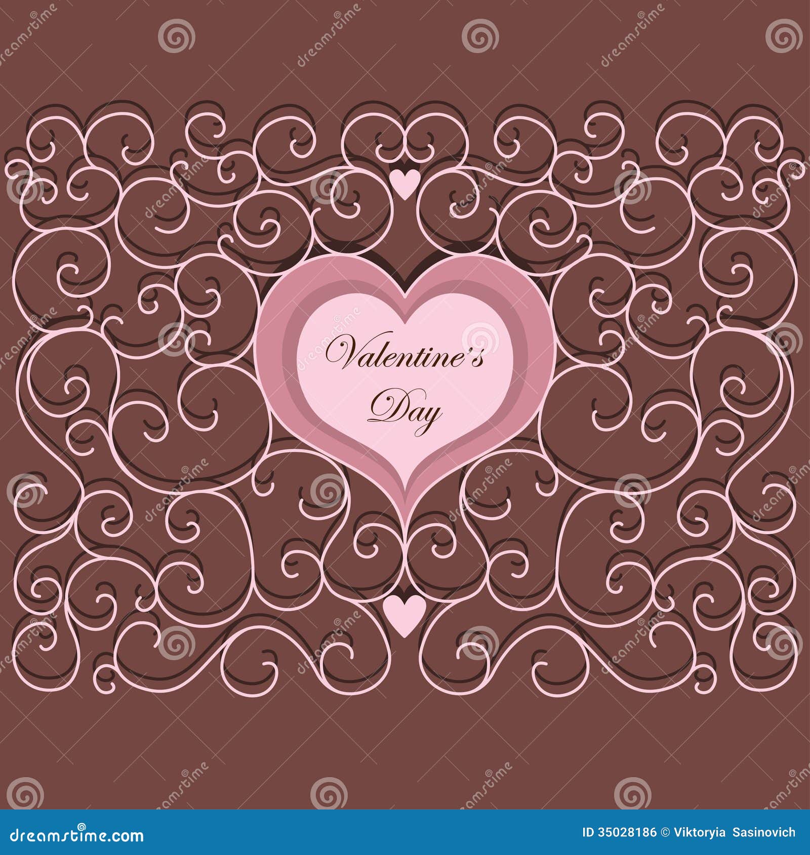 Vintage Heart Pattern stock vector. Illustration of scroll - 35028186