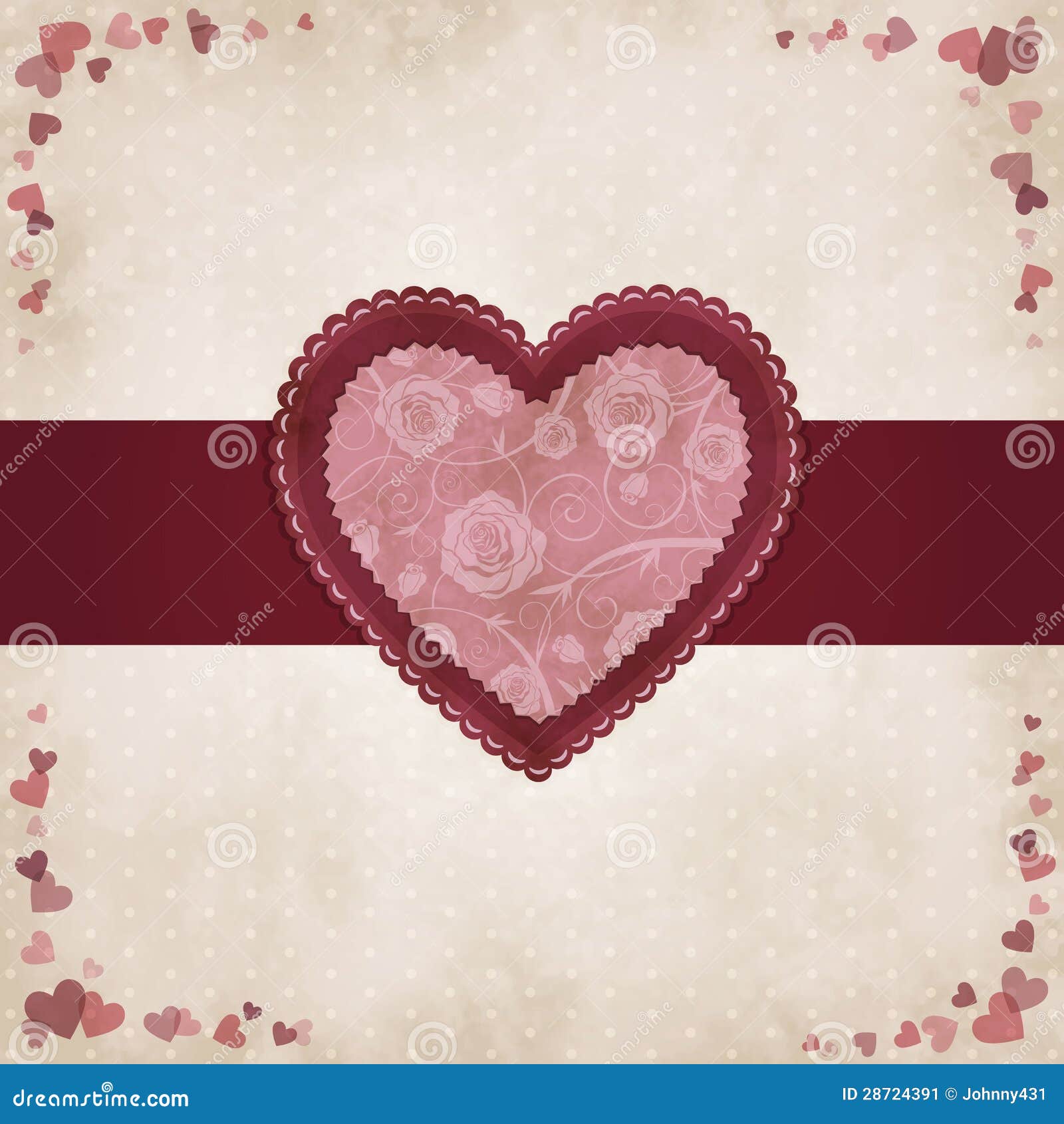 Vintage Heart by Valentines Day Stock Vector - Illustration of romantic ...