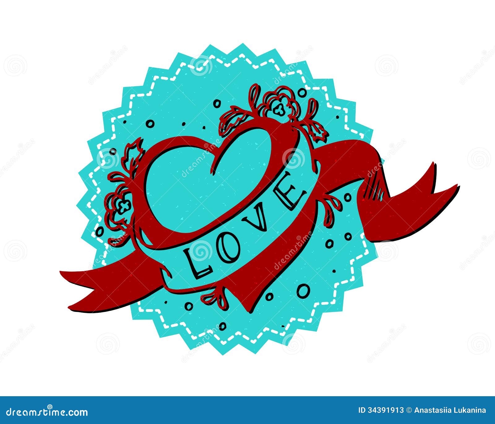 Vintage heart stock vector. Illustration of beautiful - 34391913