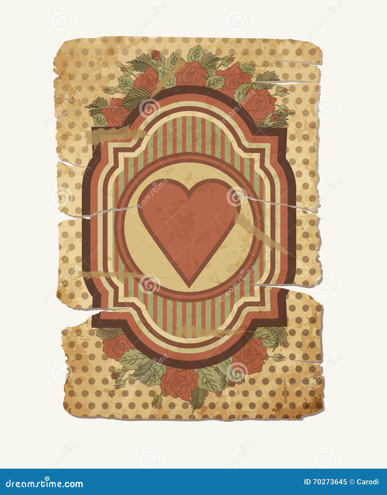 Vintage Hearts Card, Vector Stock Vector - Illustration of antique ...