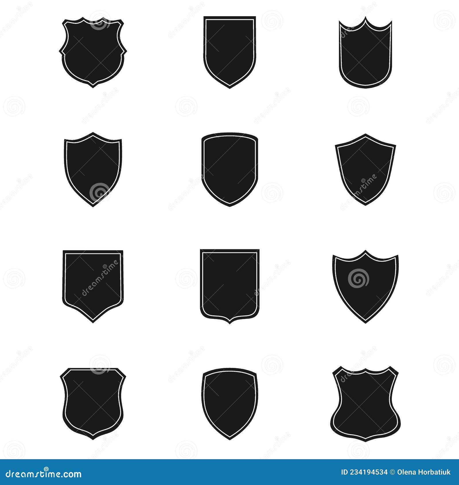 Vintage Heraldic Shield Shapes Labels Design. Retro Style Borders ...