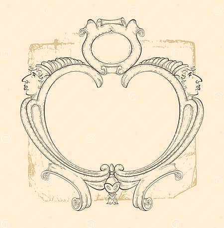 Vintage Heraldry Crest -line Drawing Stock Vector - Illustration of ...