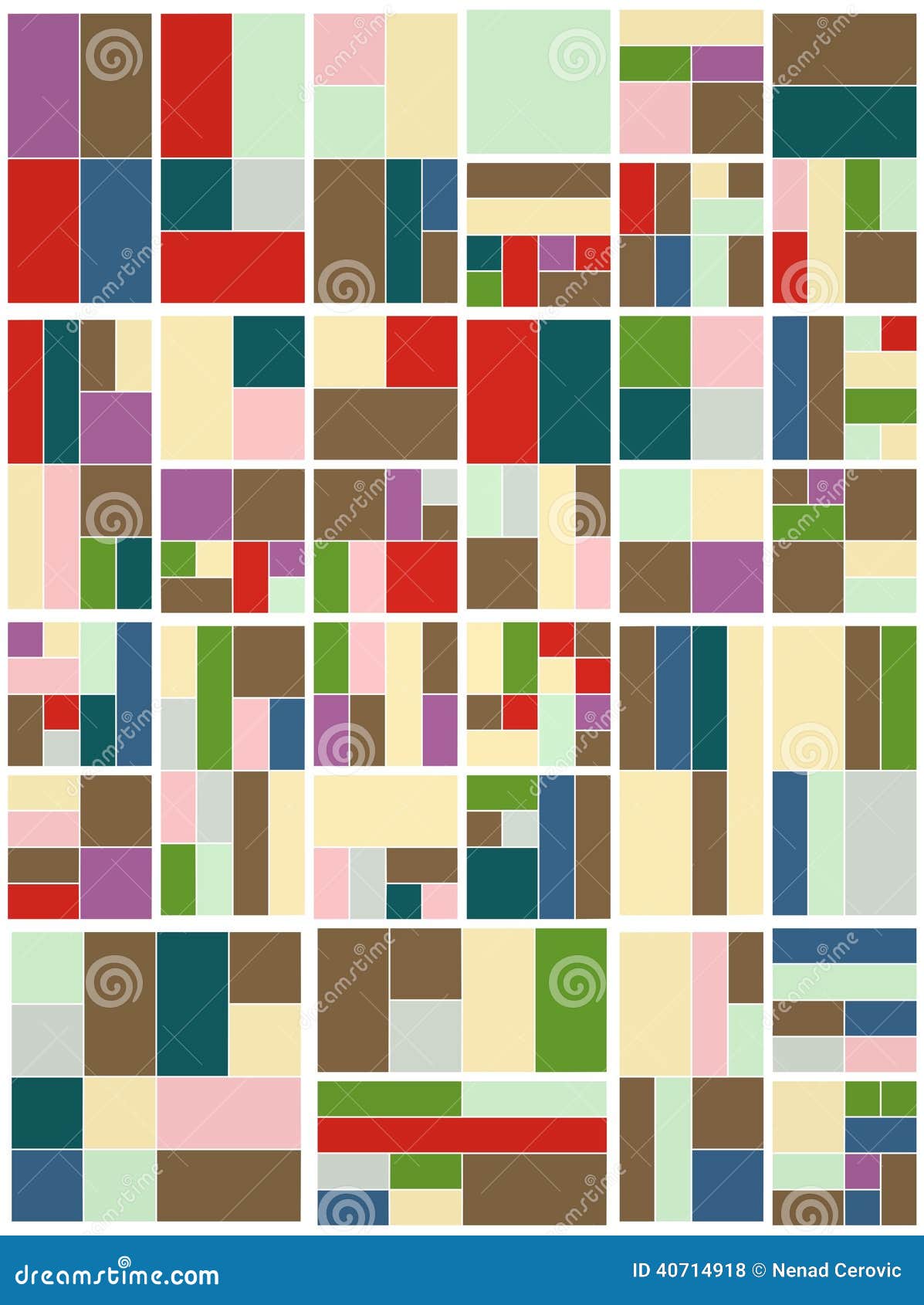 Vintage Hipster Geometric Pattern in Tetris Style Vector Stock Vector ...