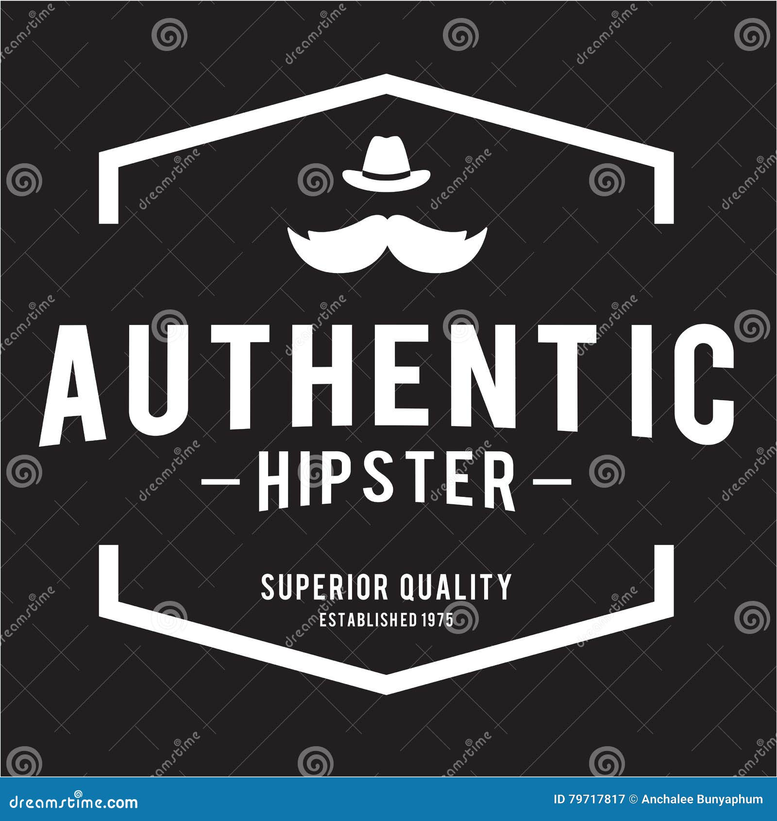 Vintage Hipster Label Design Stock Illustration - Illustration of ...