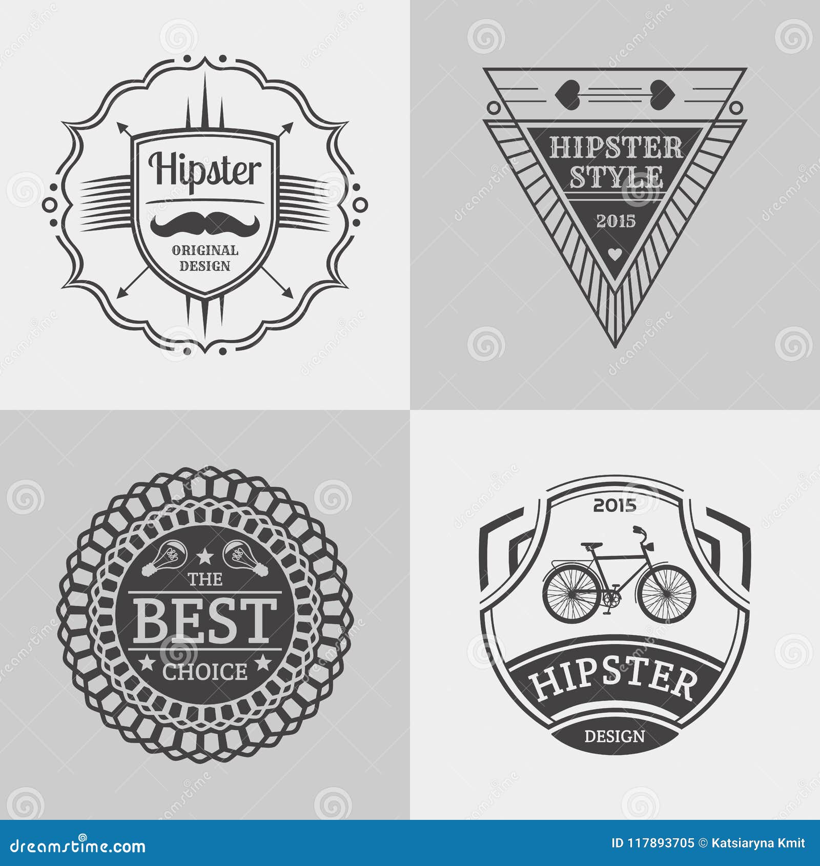 Vintage Hipster Labels and Logos Set. Retro Style Stock Vector ...