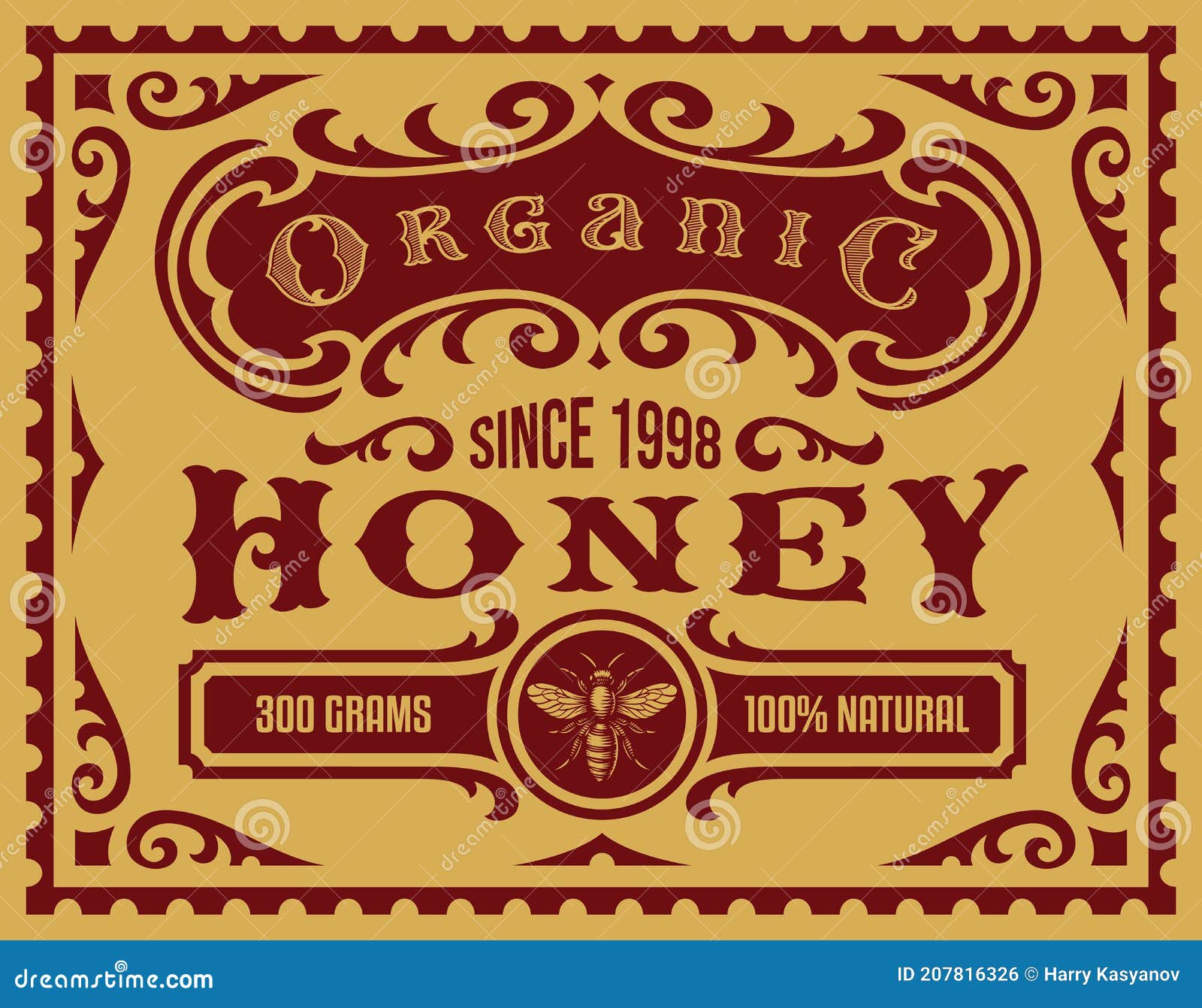 Set Of Vintage Honey Labels Template. Bee Icons. Design Element For ...