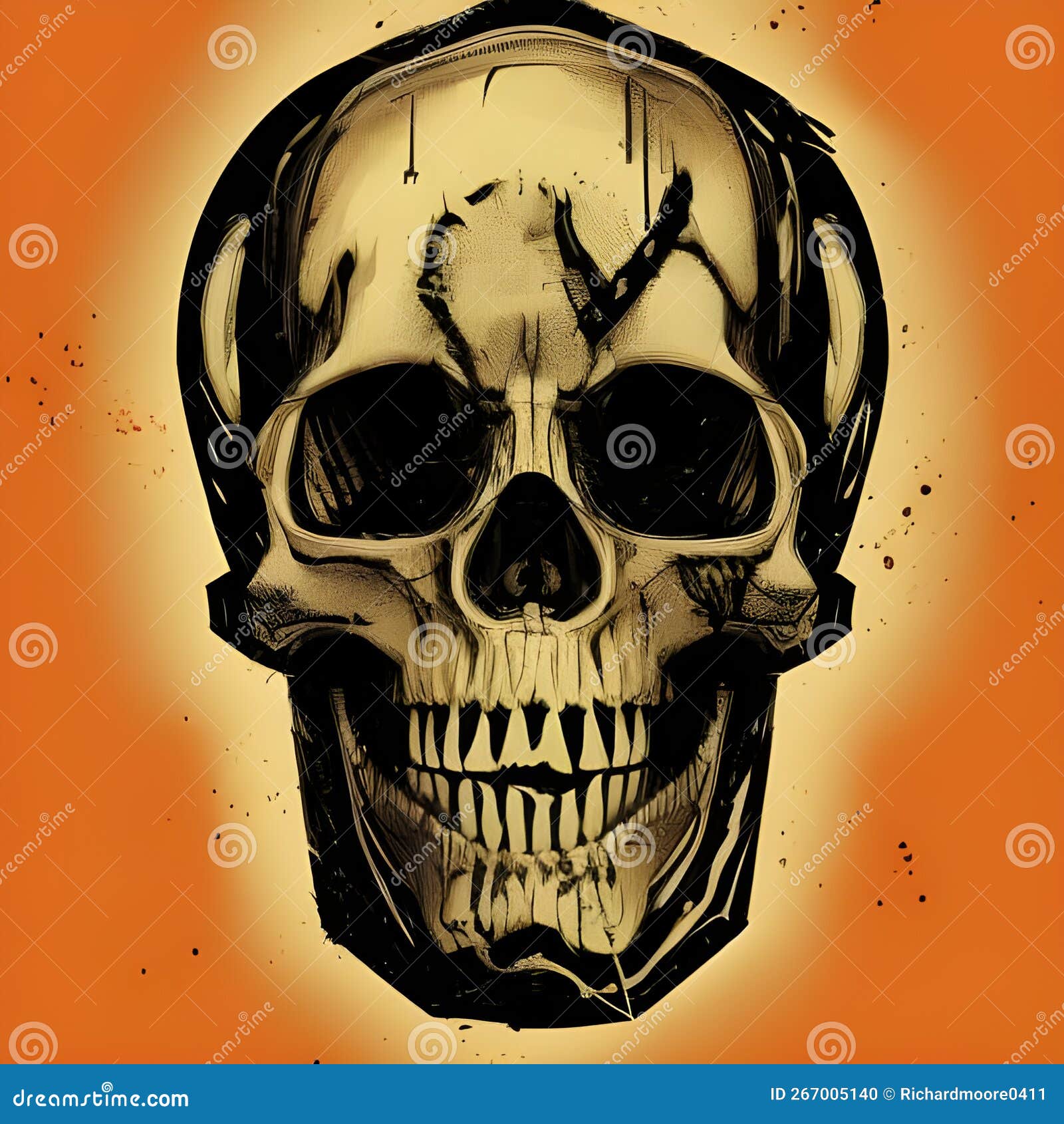 Vintage Horror Comic Skull stock illustration. Illustration of face ...