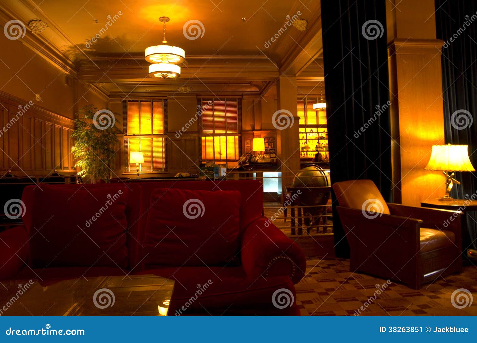 Vintage hotel lobby stock image. Image of design, club - 38263851