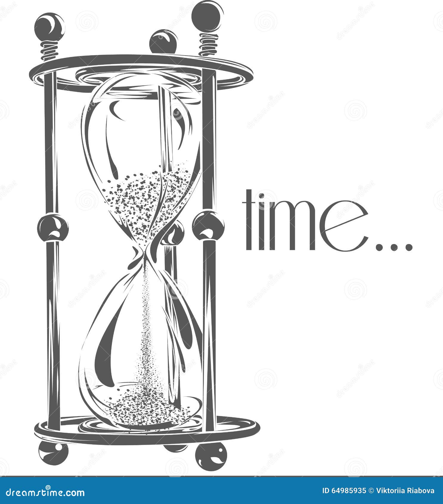 Vintage Hourglass on a White Background. Vector Illustrations Stock ...