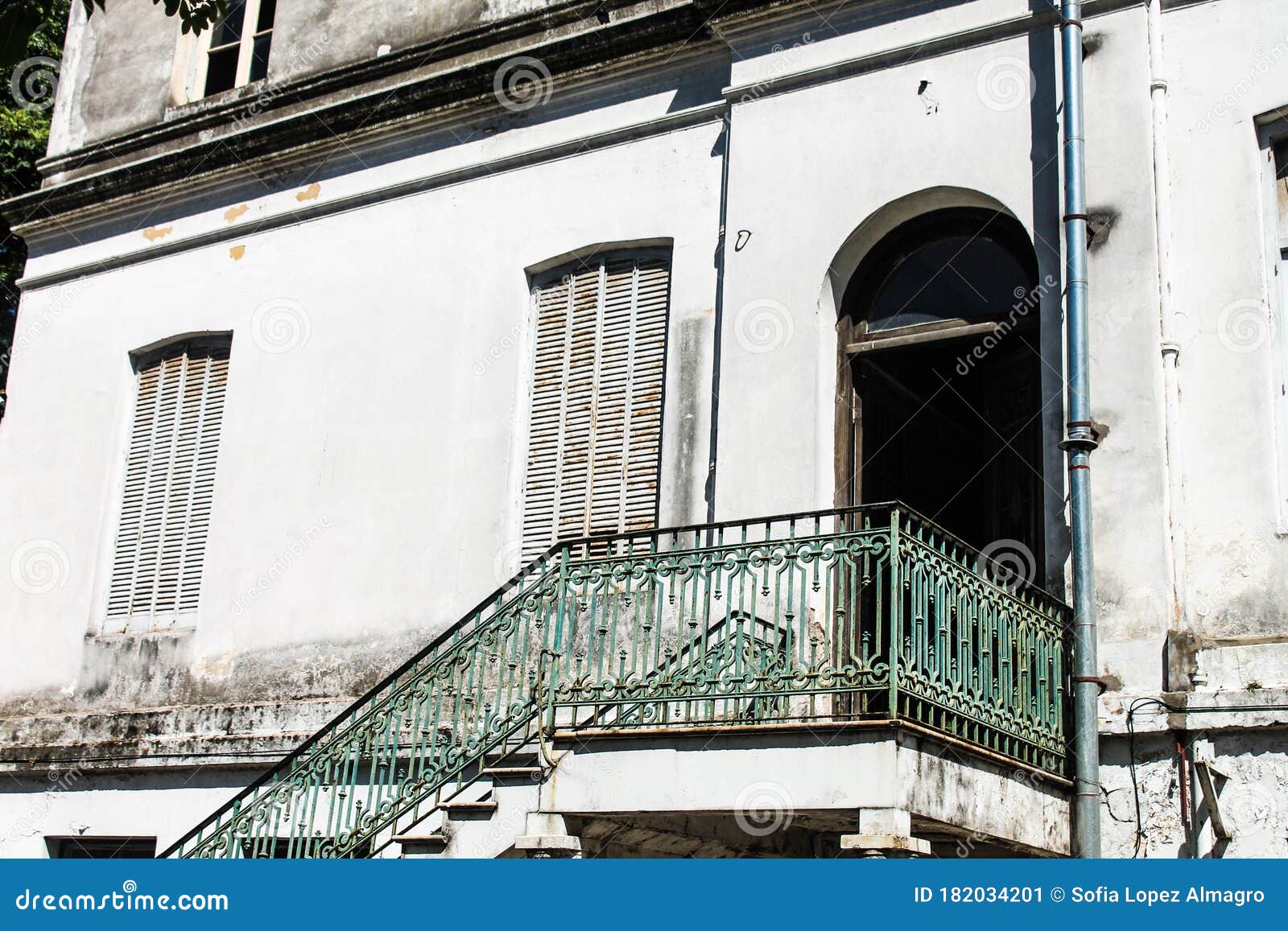 Vintage Building Architecture Windows Facade Sign Stock Image - Image ...