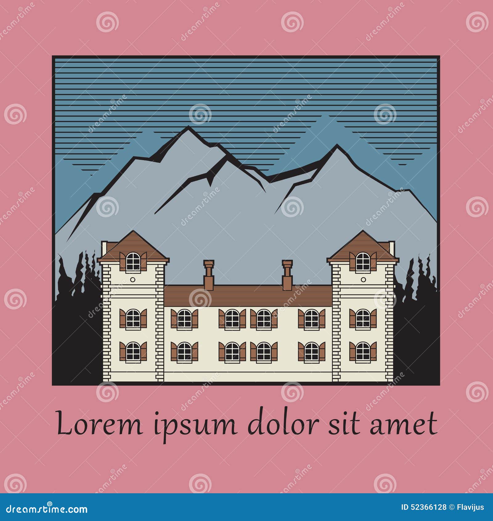 Vintage house label stock vector. Illustration of agricultural - 52366128