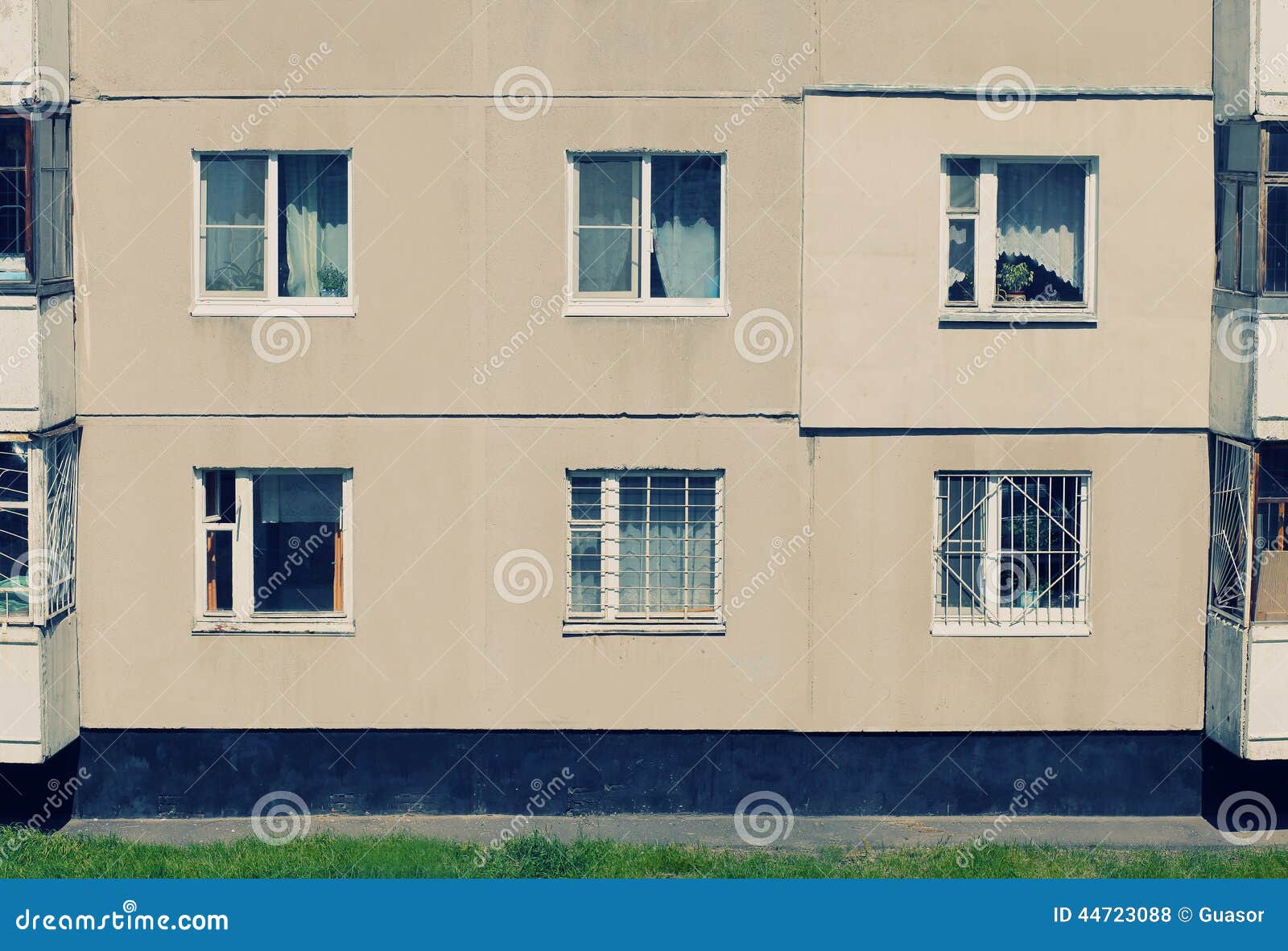Vintage house with windows stock photo. Image of apartment - 44723088