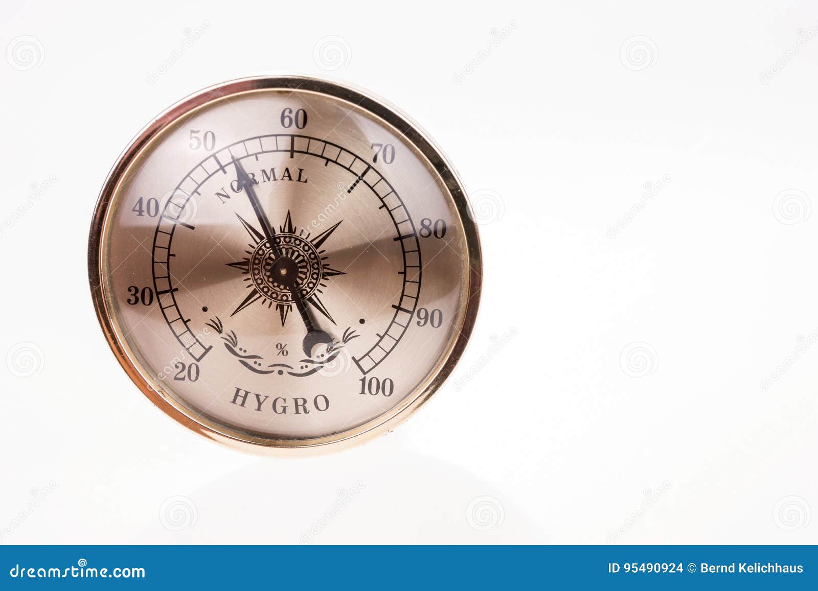 Vintage Hygrometer Isolated on White Background Stock Photo - Image of ...