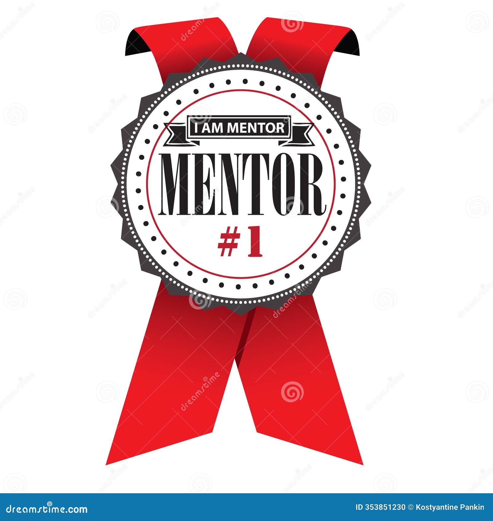 Vintage I am Mentor label stock illustration. Illustration of monitor ...