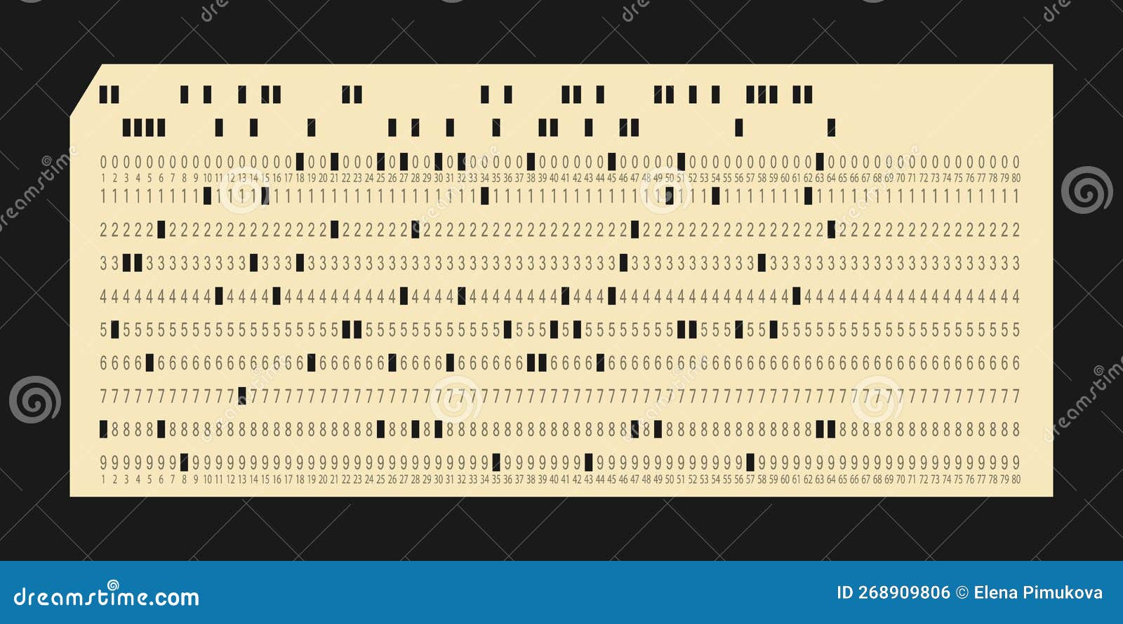 Vintage IBM Punch Card for Electronic Calculated Data Processing ...
