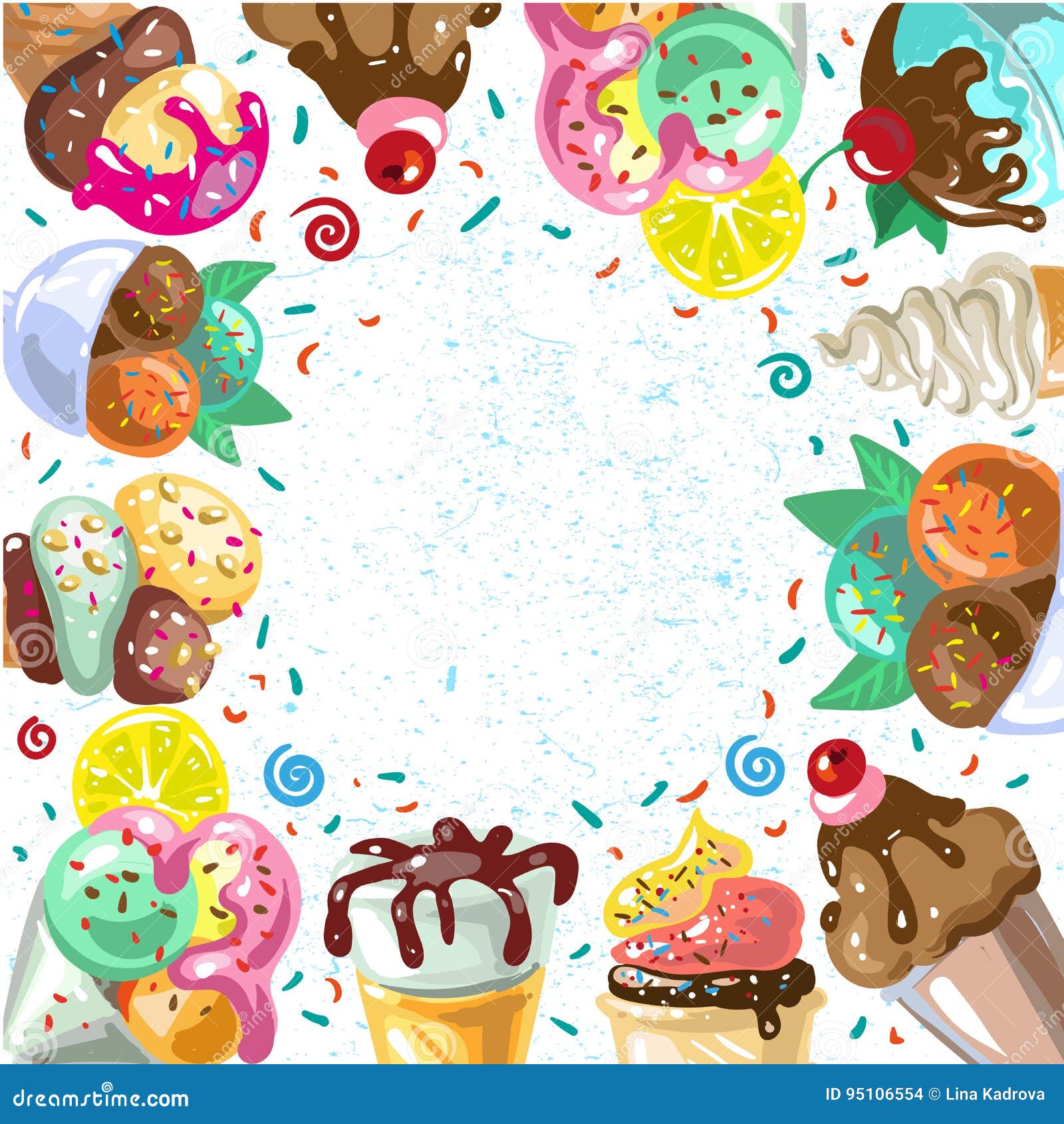 Vintage Ice Cream Frame. Vector Illustration. Stock Vector ...