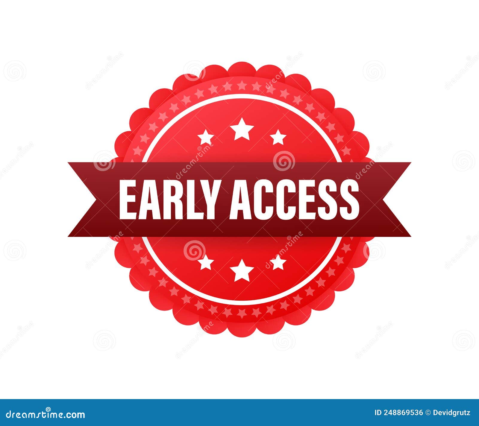 Vintage Icon with Red Early Access. Vector Icon Isolated Template Stock ...