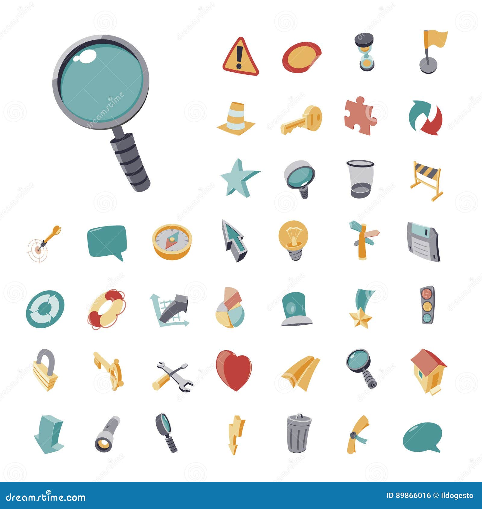 Vintage Icons Set for User Interface Stock Vector - Illustration of ...