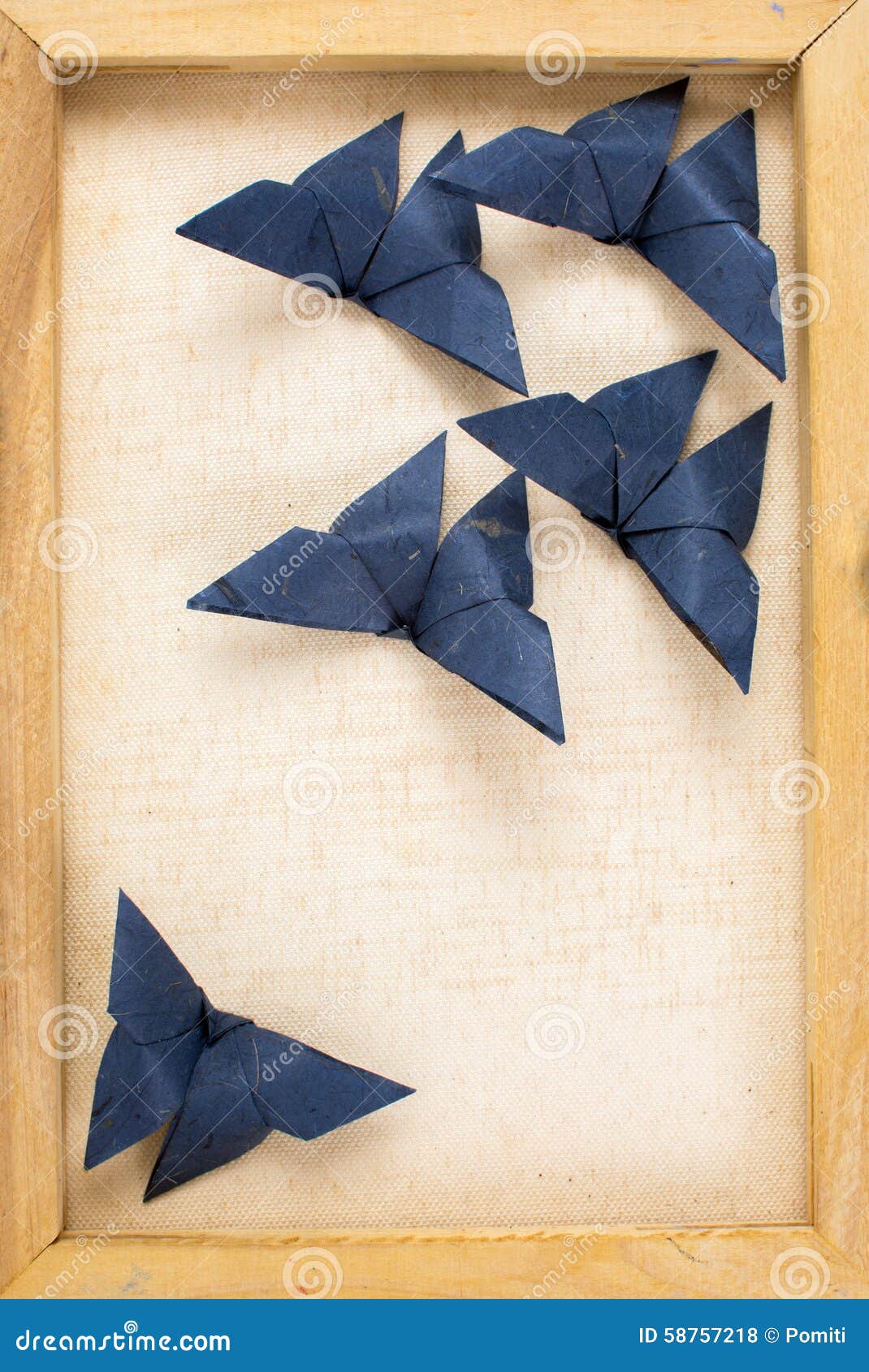 Vintage Image of Dark Blue Origami Butterflies Stock Photo - Image of ...