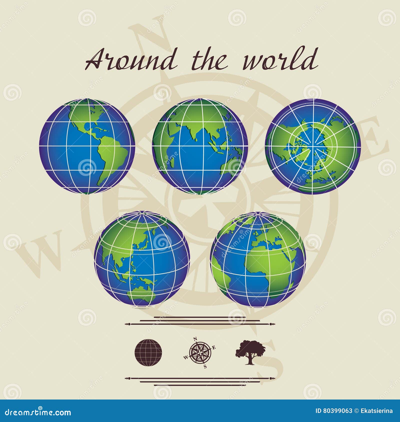 Vintage image of the earth stock vector. Illustration of vintage - 80399063