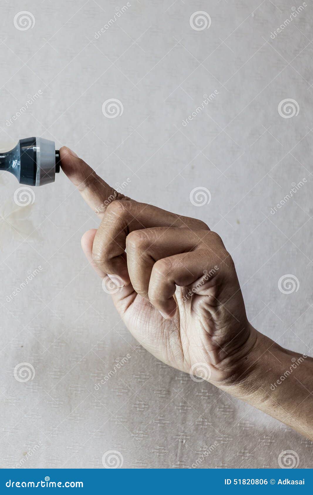 Vintage Image of Putting Finger on a Switch Stock Photo - Image of ...