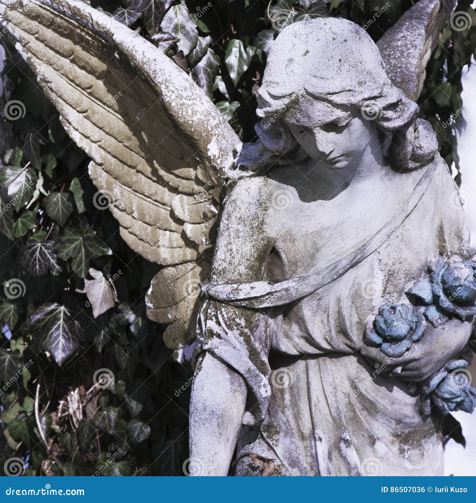 Vintage Image of a Sad Angel Stock Photo - Image of prayer, christian ...