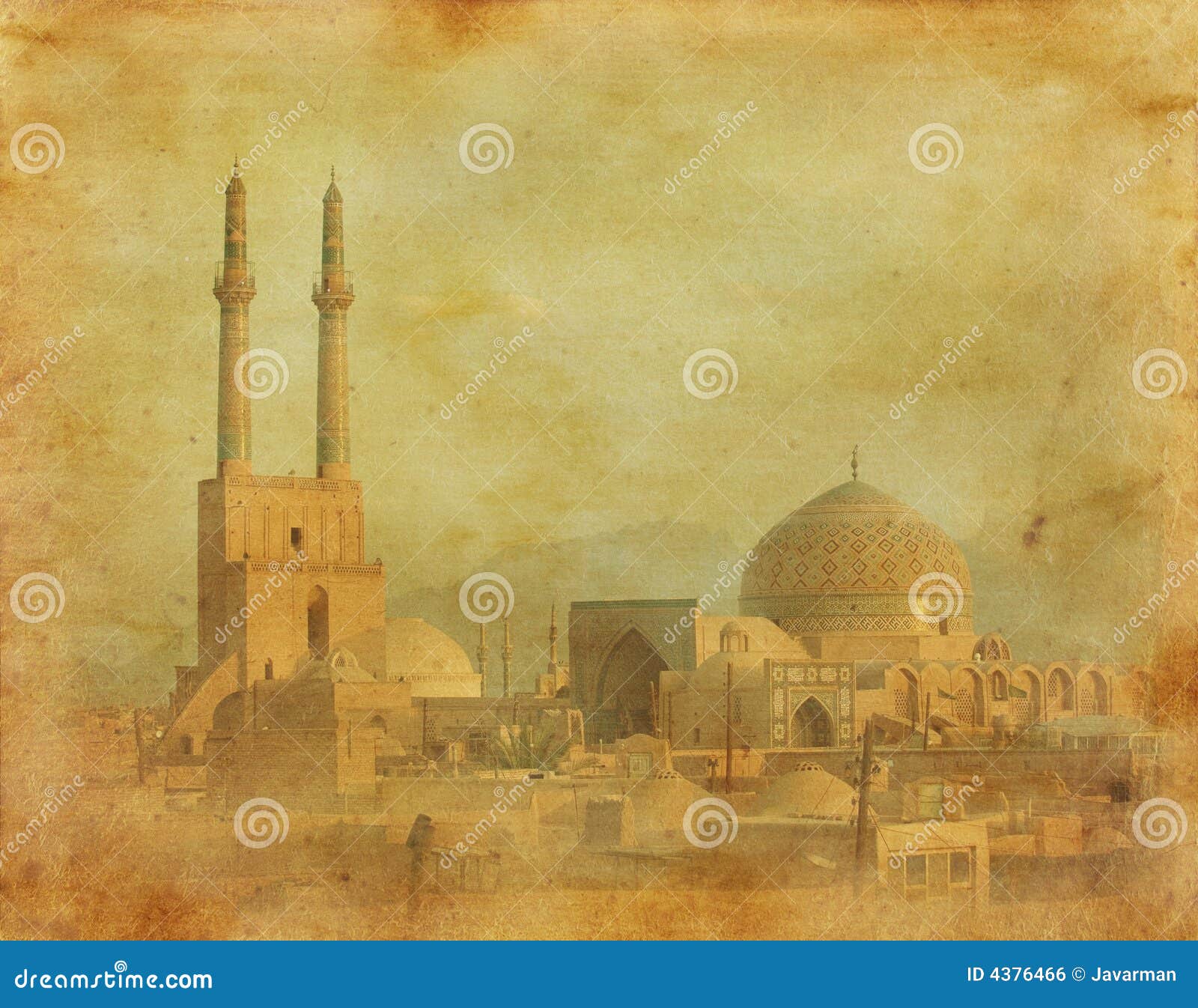 Yazd Silhouette Skyline. Iran - Yazd Vector City, Iranian Linear ...