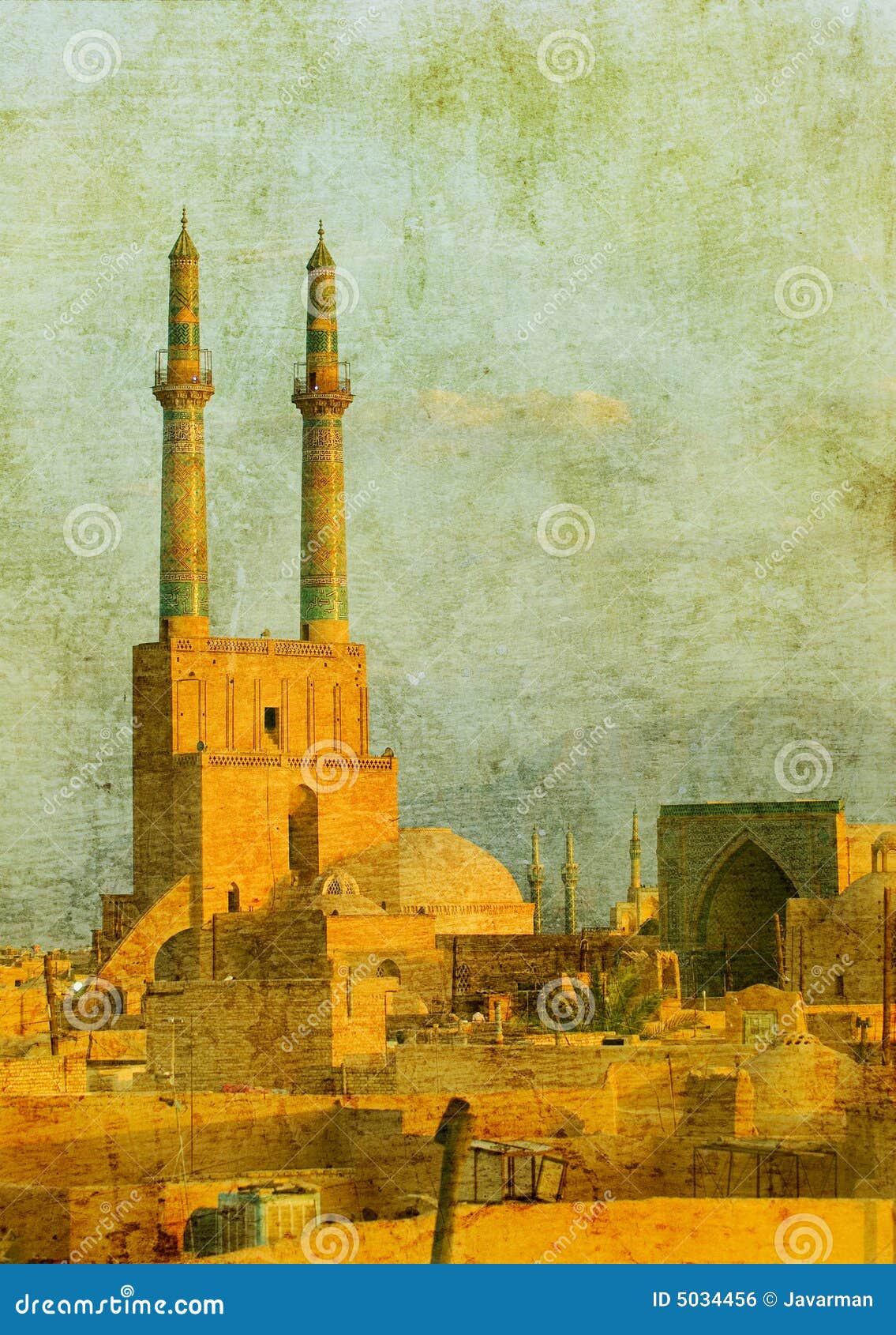 Yazd Silhouette Skyline. Iran - Yazd Vector City, Iranian Linear ...