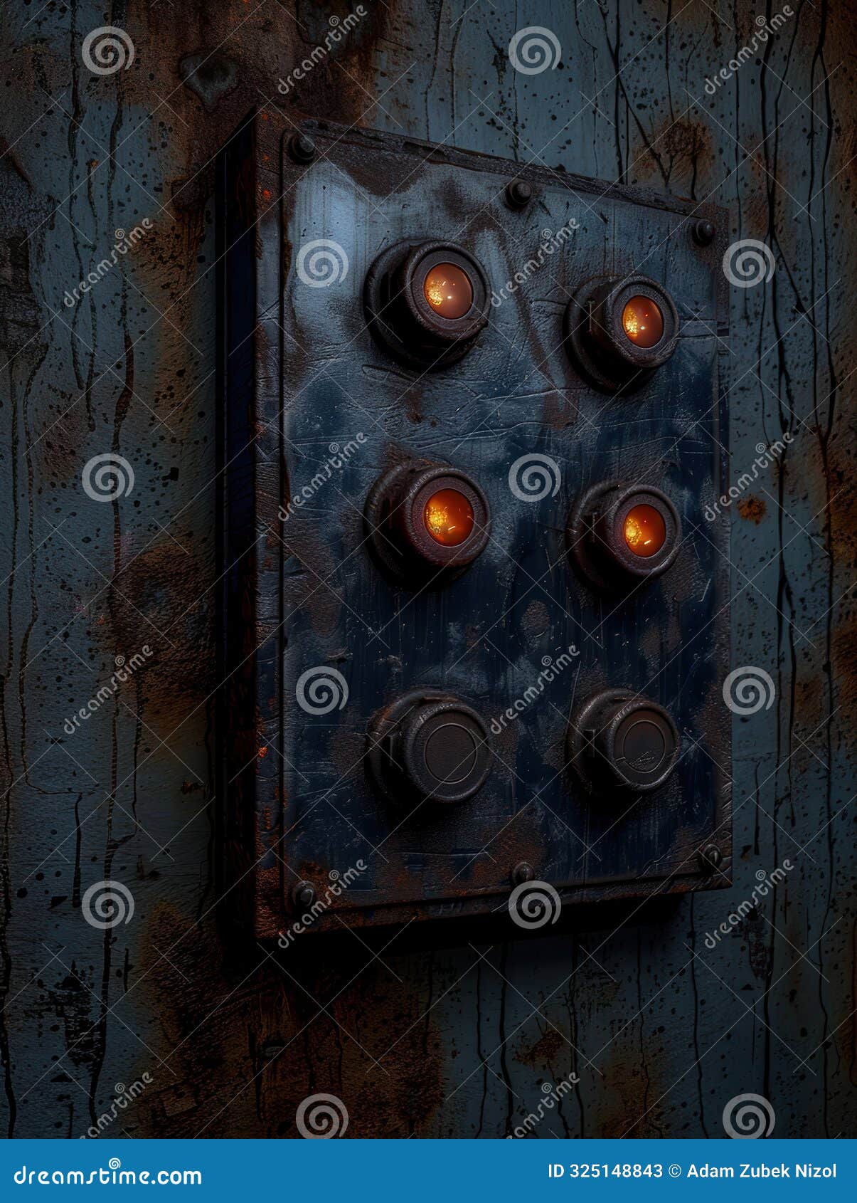 Vintage Industrial Electrical Control Panel Stock Illustration ...