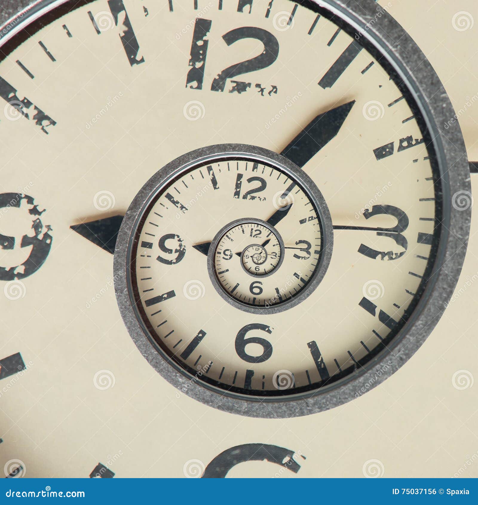 Vintage Infinity Clock. Time Concept Stock Photo - Image of antique ...