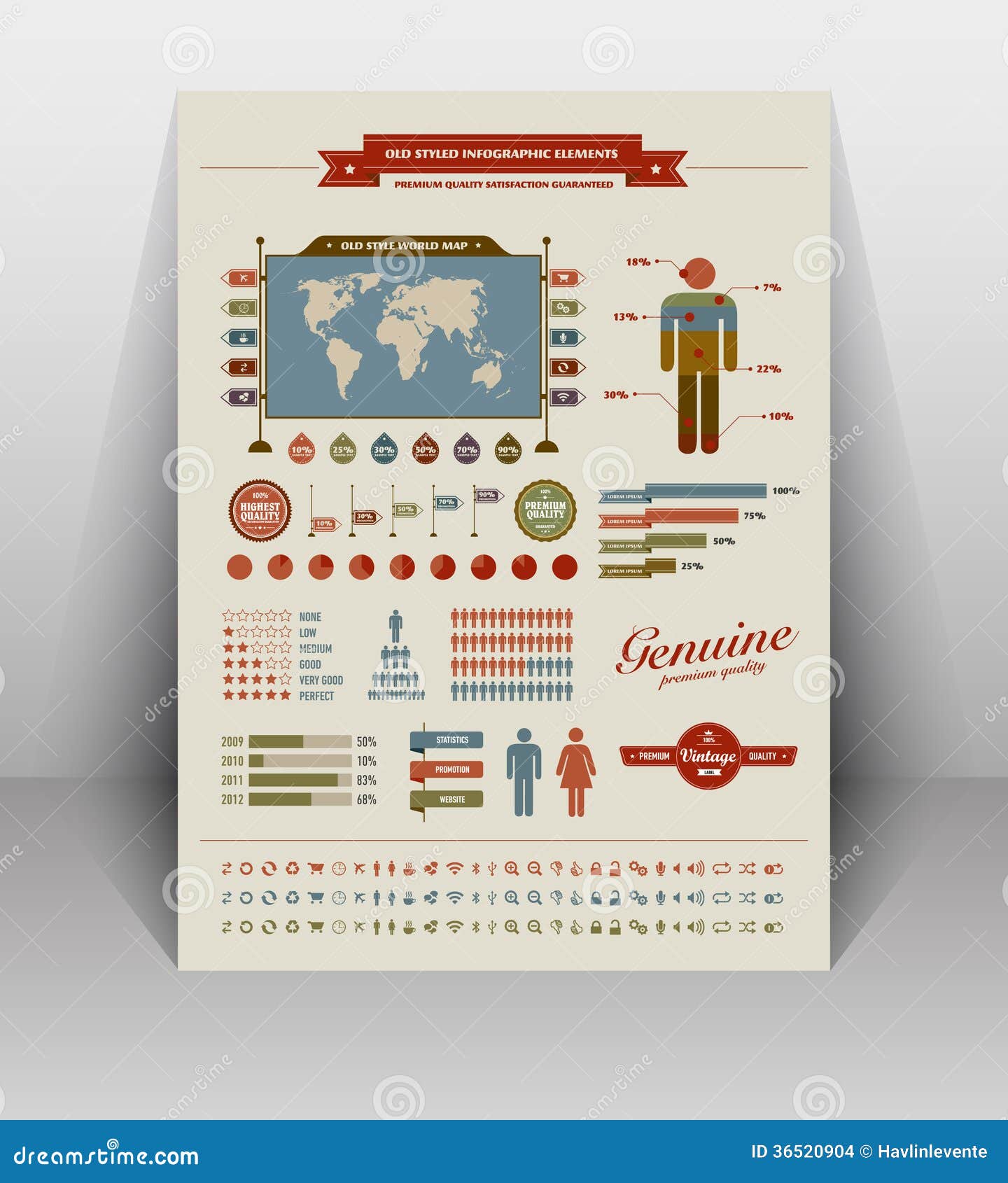 Vintage Infographic Elements Stock Vector - Illustration of computer ...
