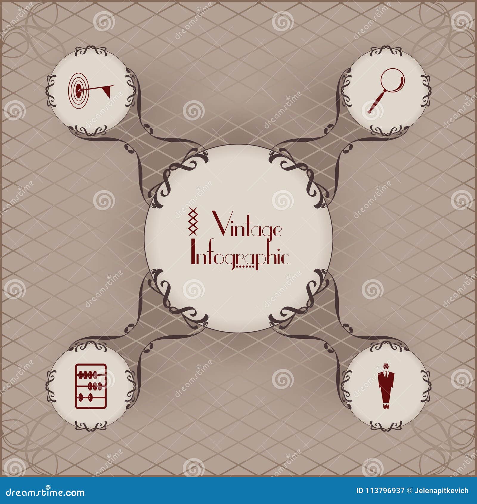 Vintage Infographic Image Design Stock Illustration - Illustration of ...
