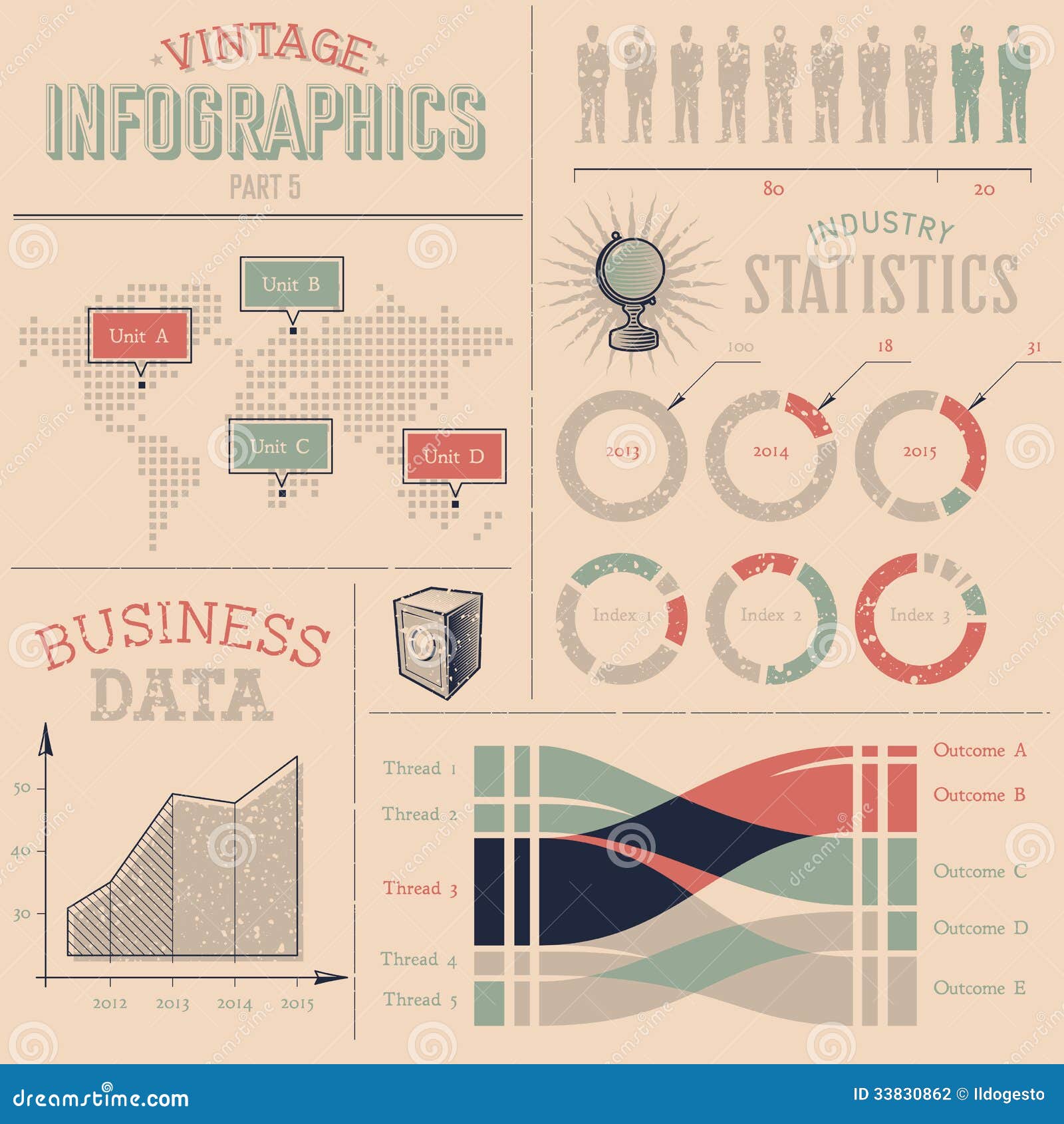 Vintage Infographics Design Cartoon Vector | CartoonDealer.com #29711111