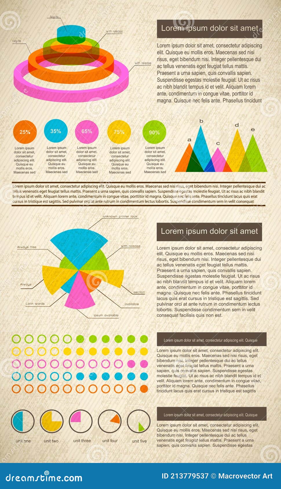 Vintage Infographics Set stock vector. Illustration of header - 213779537