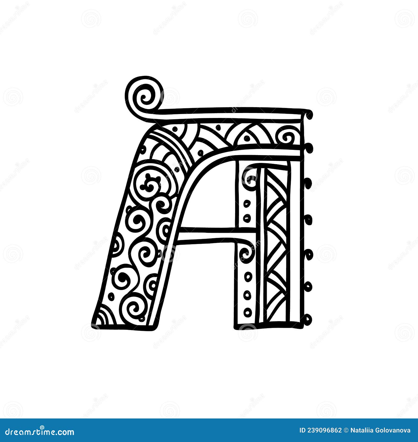 Vintage initial letter a. stock vector. Illustration of paper - 239096862