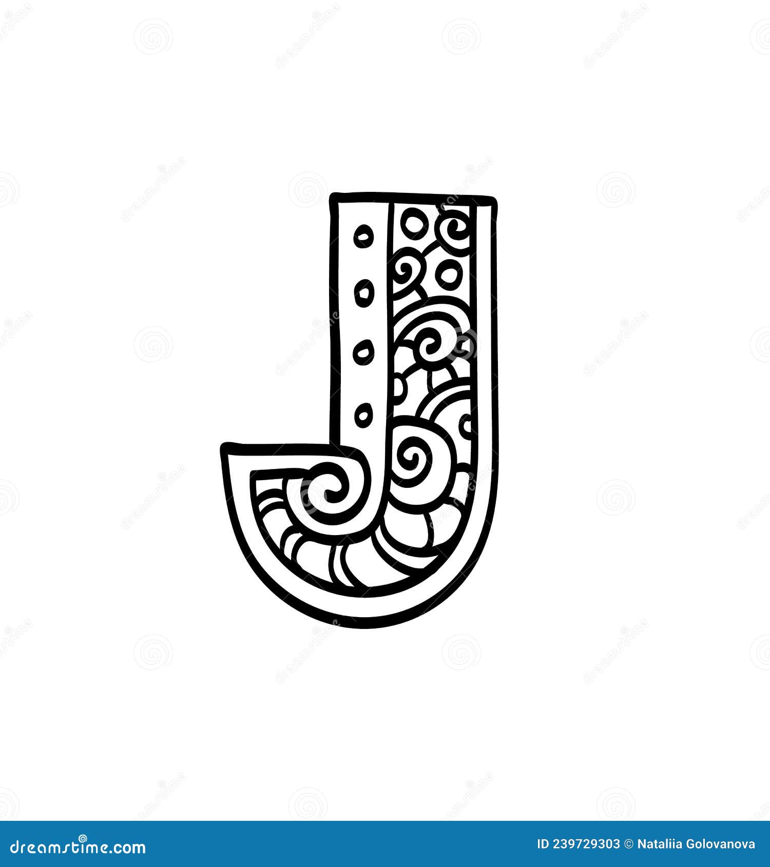 Vintage initial letter J. stock vector. Illustration of elder - 239729303