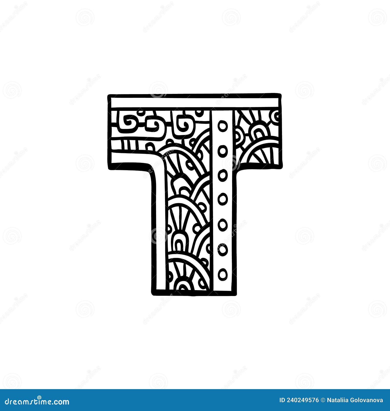 Vintage initial letter T. stock vector. Illustration of retro - 240249576