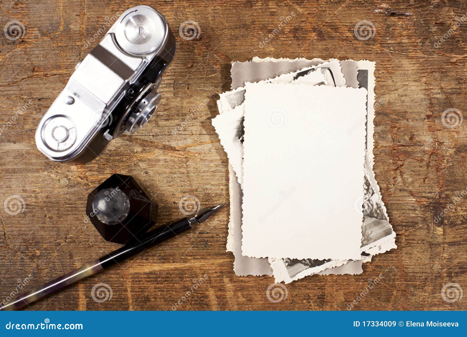 Vintage Ink and Pen, Old Photos and Camera Stock Image - Image of ...