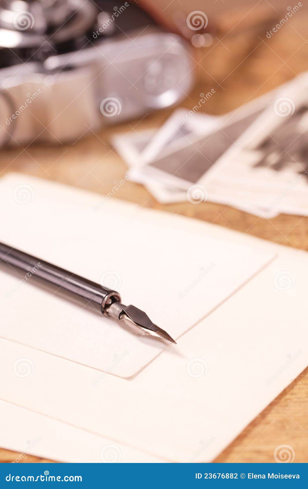 Vintage Ink Pen, Old Photos and Camera Stock Photo - Image of inkpen ...