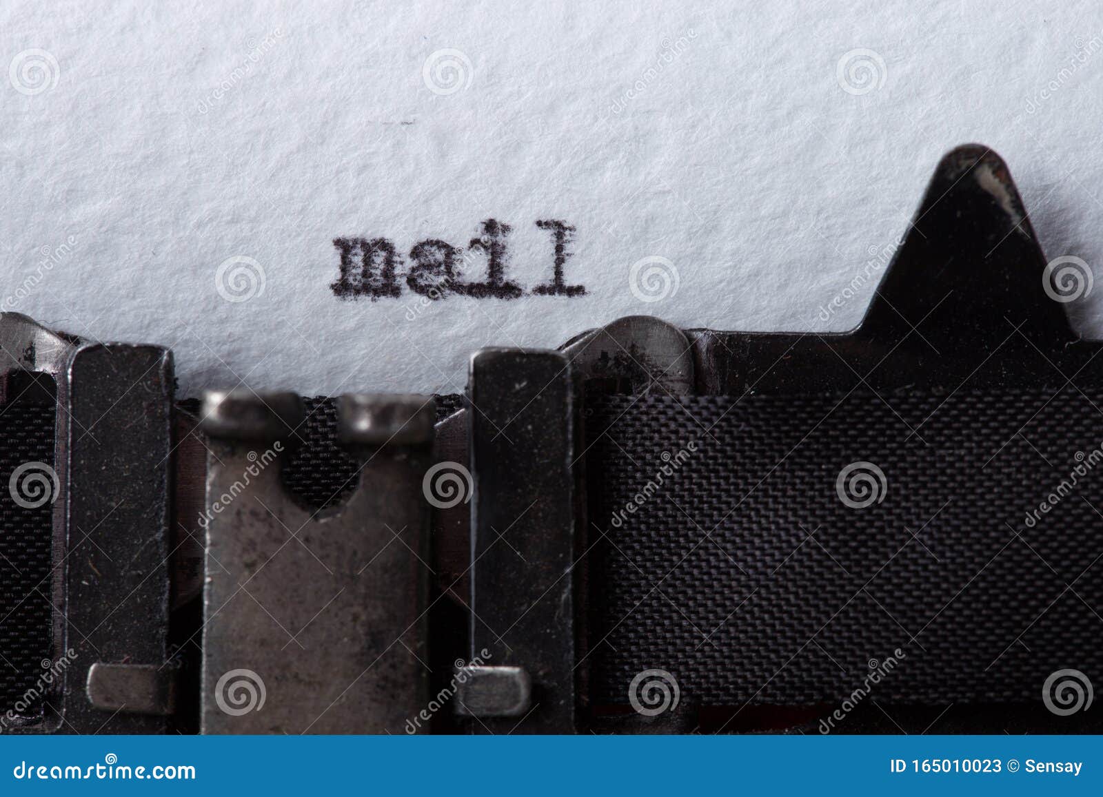Vintage Inscription Made by Old Typewriter, Mail Stock Image - Image of ...