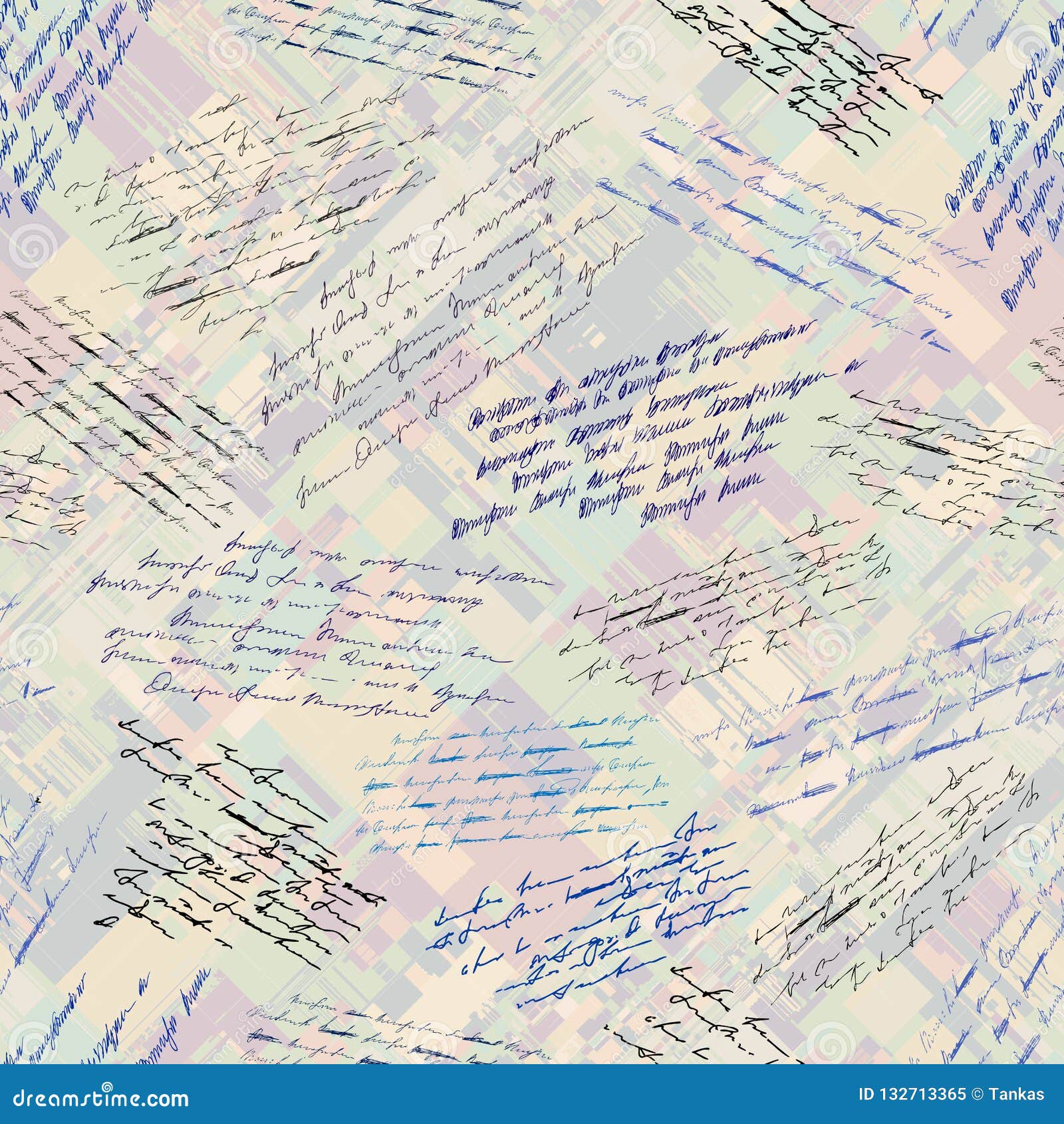 Vintage Inscriptions Pattern. Seamless Background. Vector Image. Stock ...