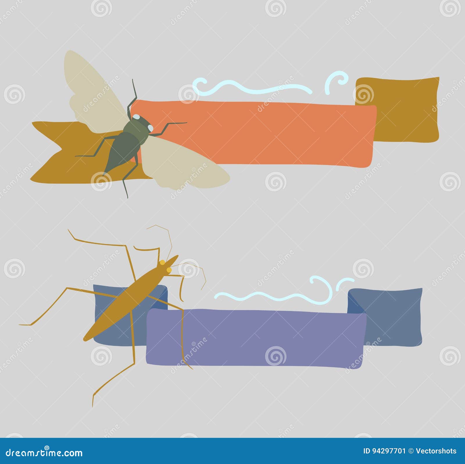 Vintage Insects Banners stock vector. Illustration of invitation - 94297701