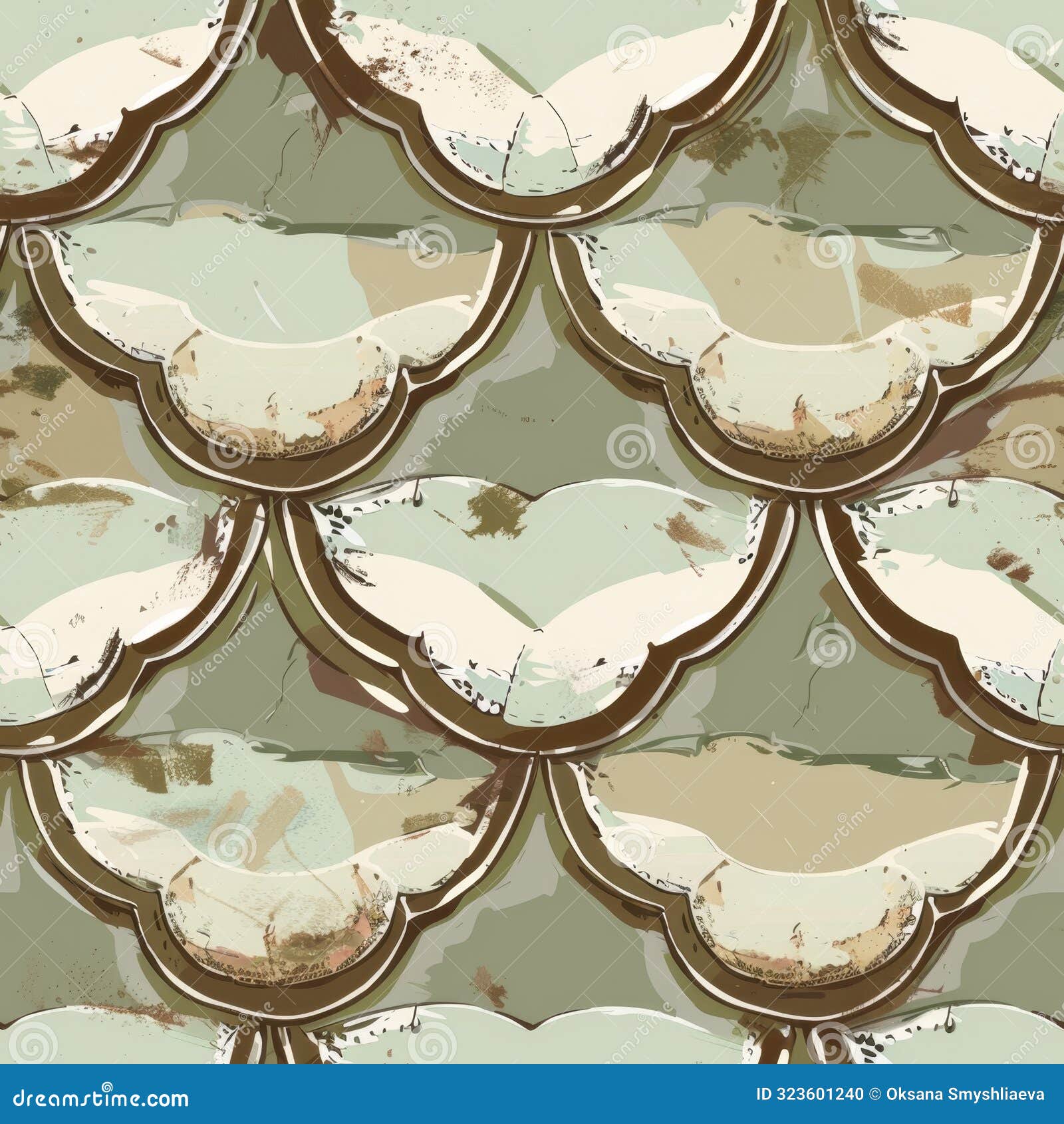 Vintage-Inspired Abstract Scallop Shell Pattern Design Stock Photo ...