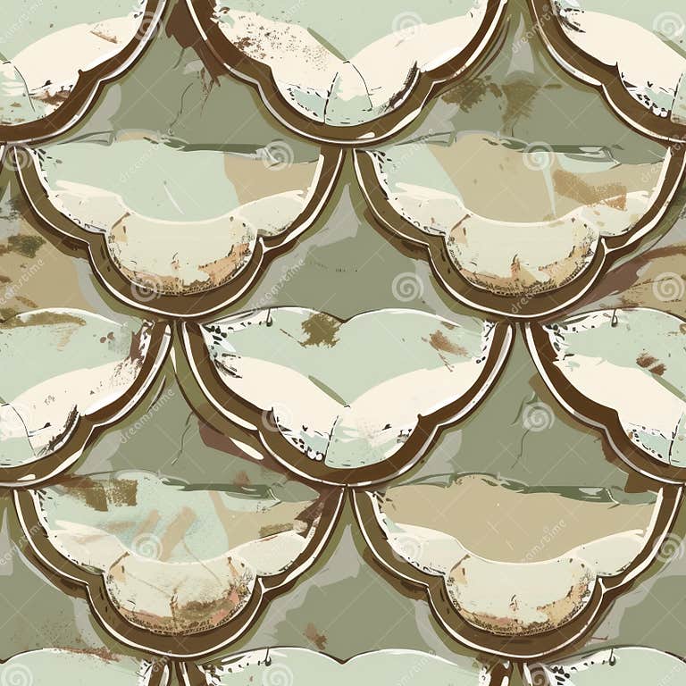 Vintage-Inspired Abstract Scallop Shell Pattern Design Stock Photo ...