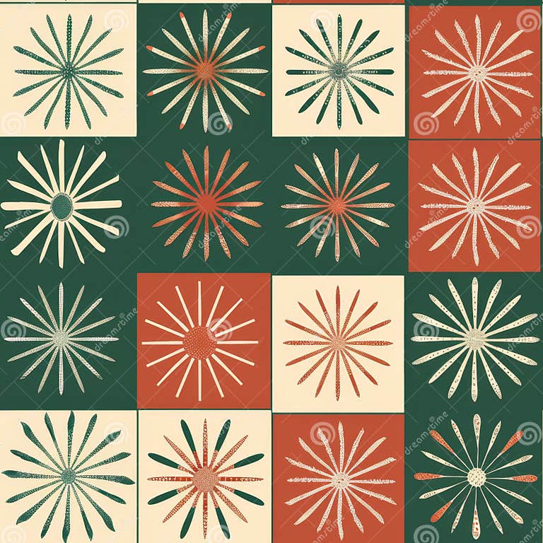 Vintage-Inspired Geometric Starburst Pattern Collection Stock Image ...