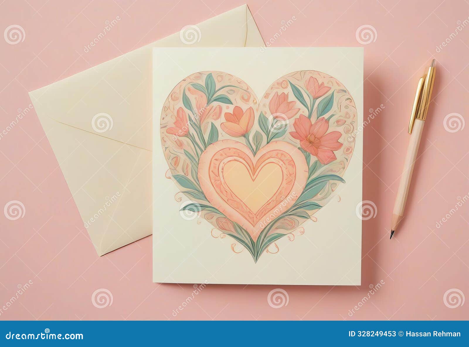 A Vintage-inspired Greeting Card with a Soft Stock Illustration ...