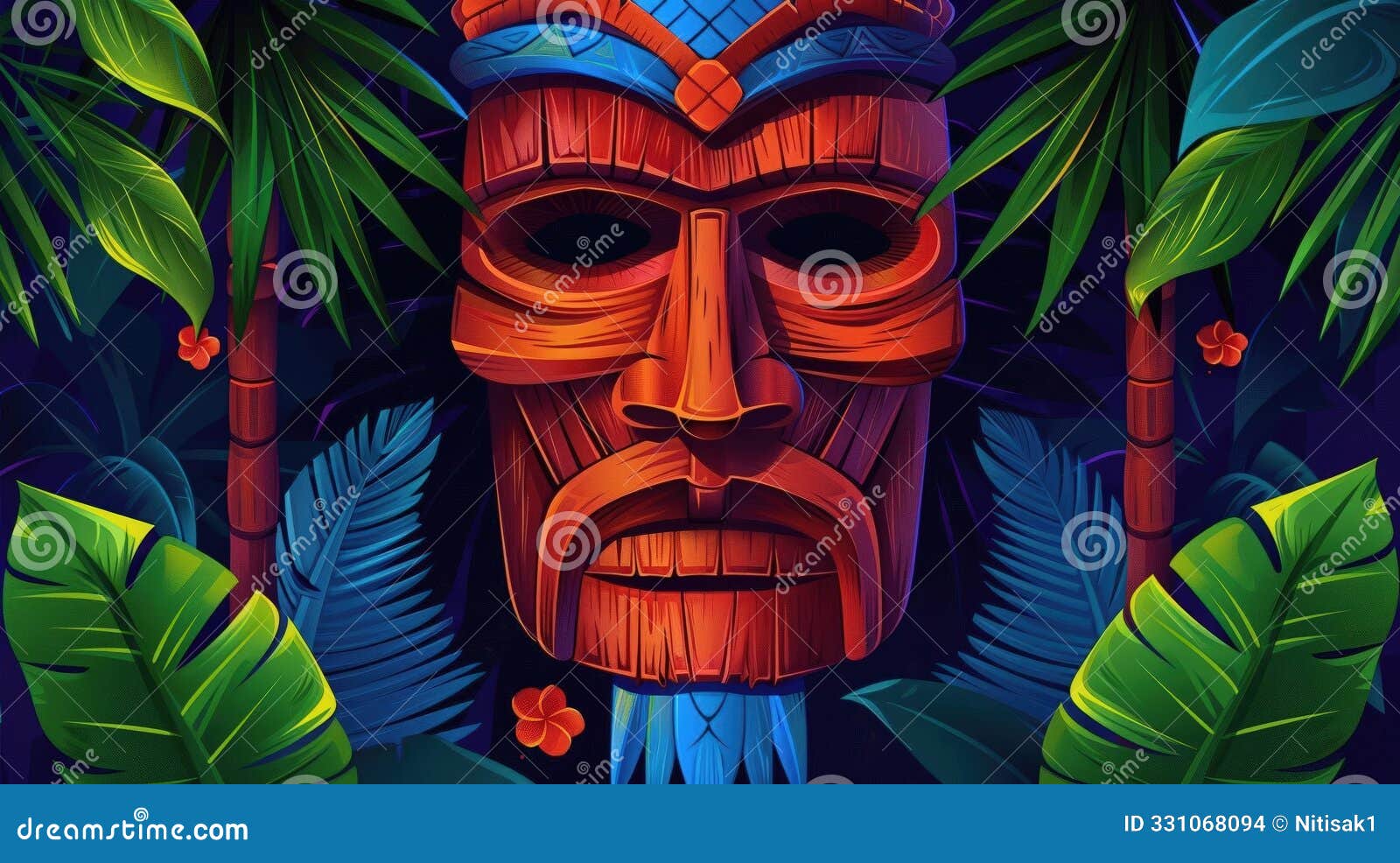 Vintageinspired Vector Tiki Bar Menu Design Stock Illustration ...