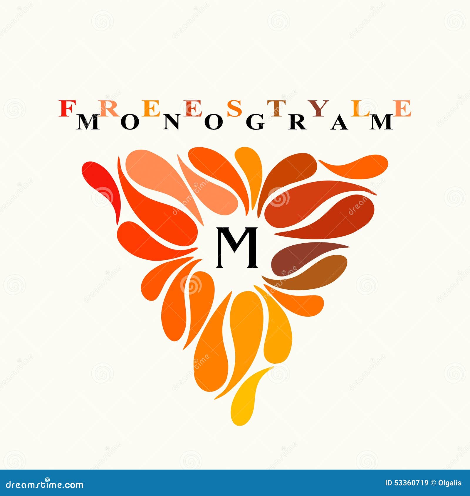 Vintage Inspired Watercolor Freestyle Monogram Frame Template Cartoon ...